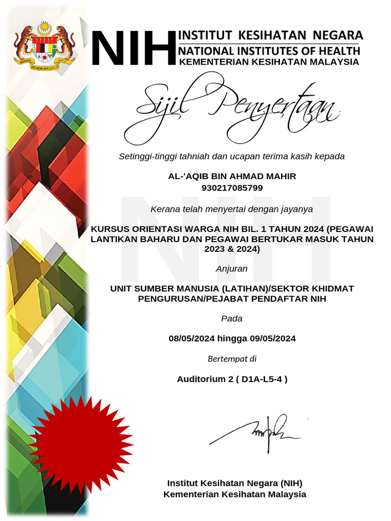 Sijil 930217085799 23450 | PDF