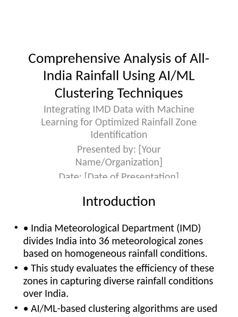 Enhanced AI ML Rainfall Analysis Presentation | PDF