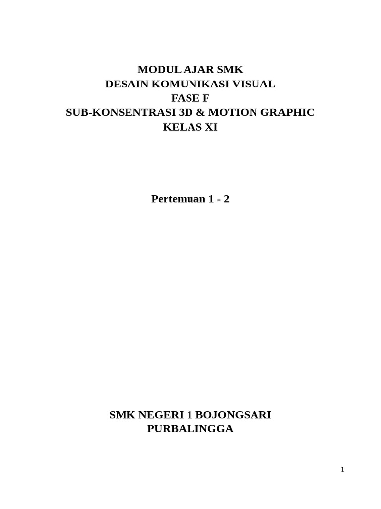 Modul Ajar DKV Fase F - Pertemuan 1-2 Reza Pahlevi | PDF