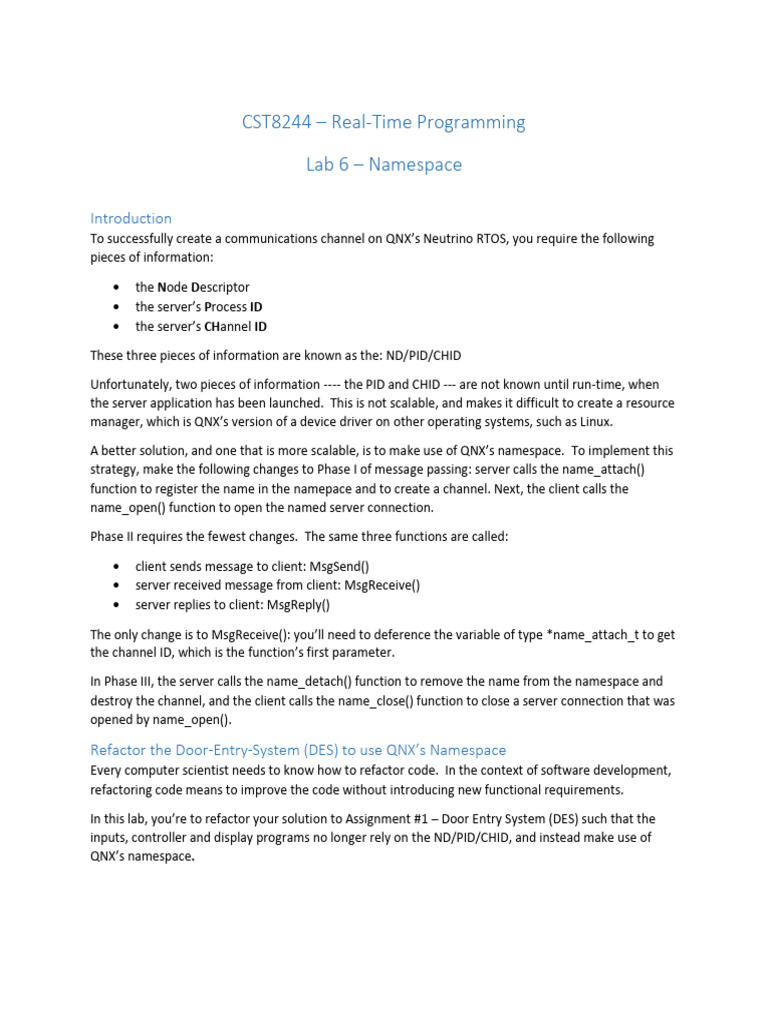 Lab 6 - Namespace | PDF