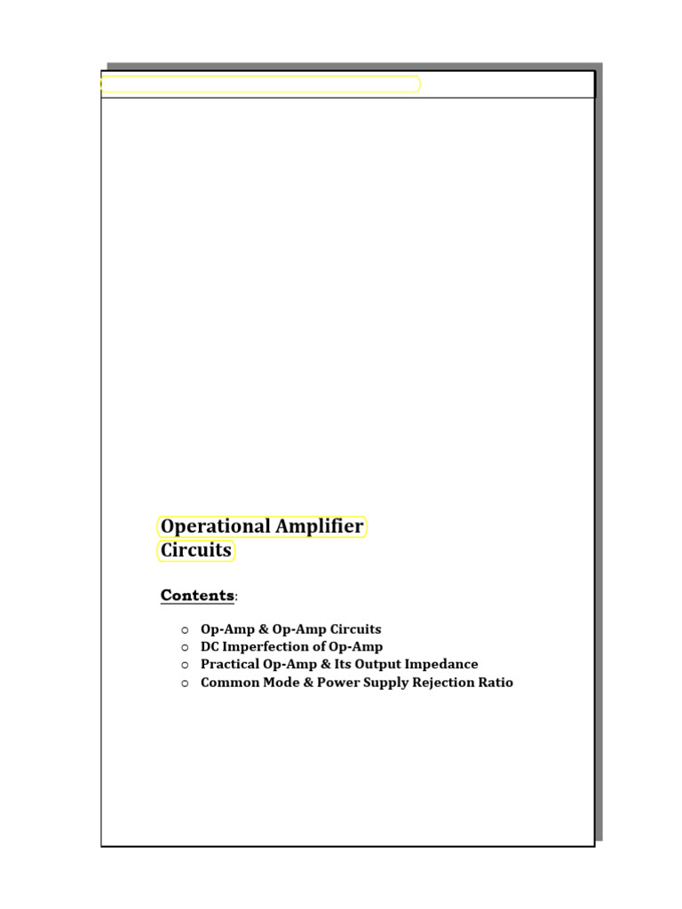 Operational Amplifier | PDF