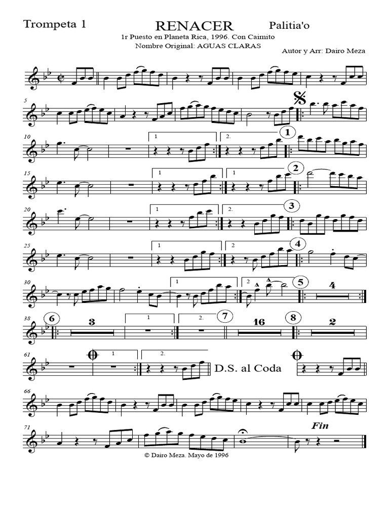 Renacer - Trompeta 1 | PDF