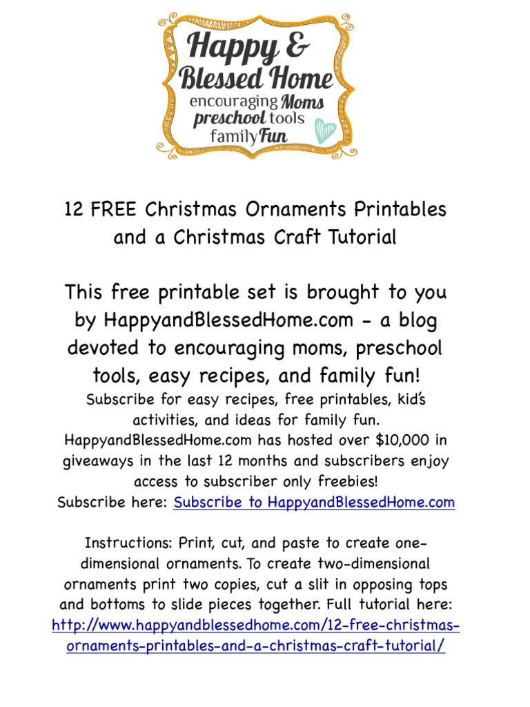 Free Printable Christmas Ornaments | PDF | Self-Improvement