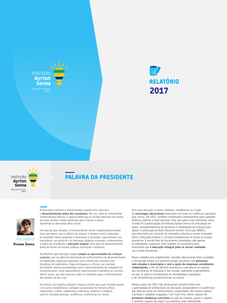 Instituto Ayrton Senna Relatorio 2017 Consolidado | PDF
