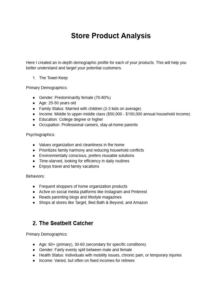 Product Analysis | PDF