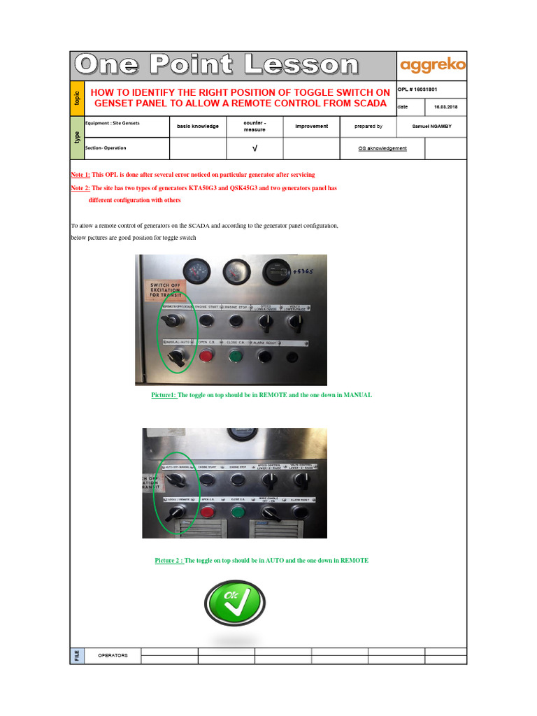OPL - Generator Panel | PDF