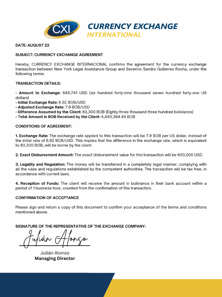 Exchange Rate Certificate | PDF