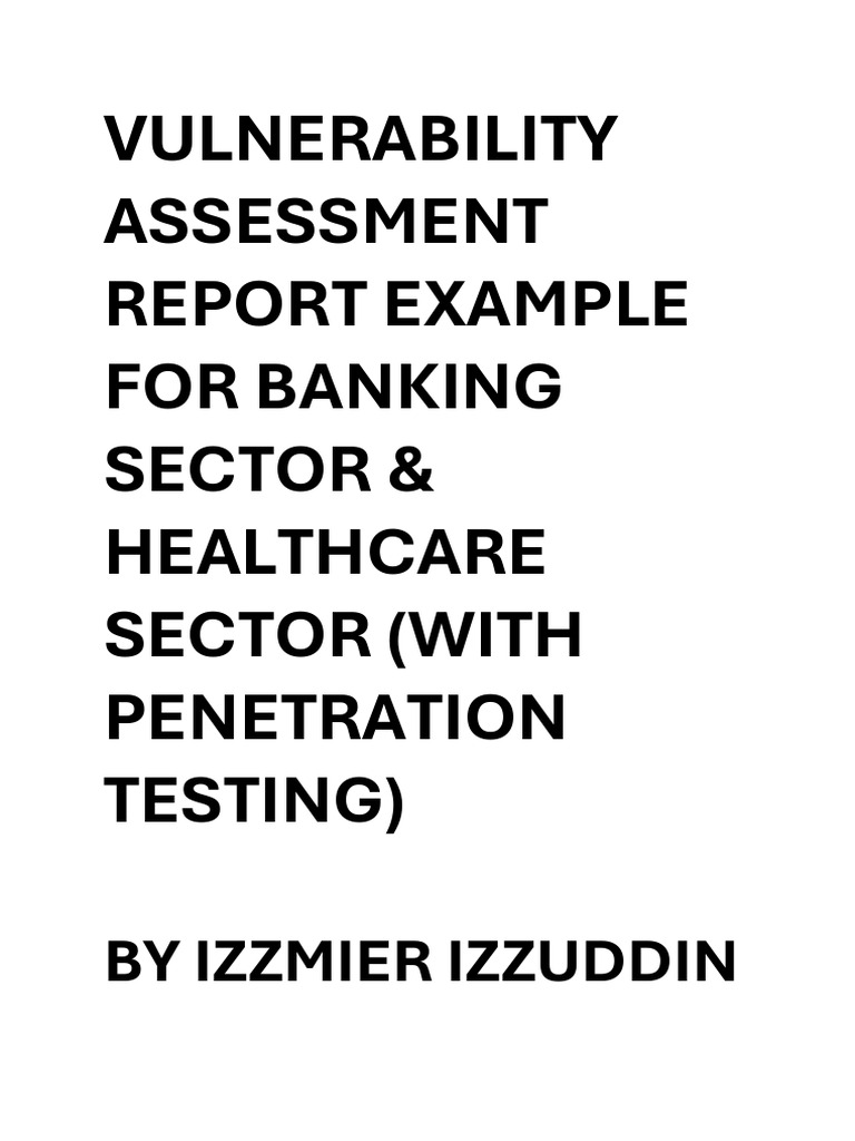 Vulnerability Assessment Report Example | PDF