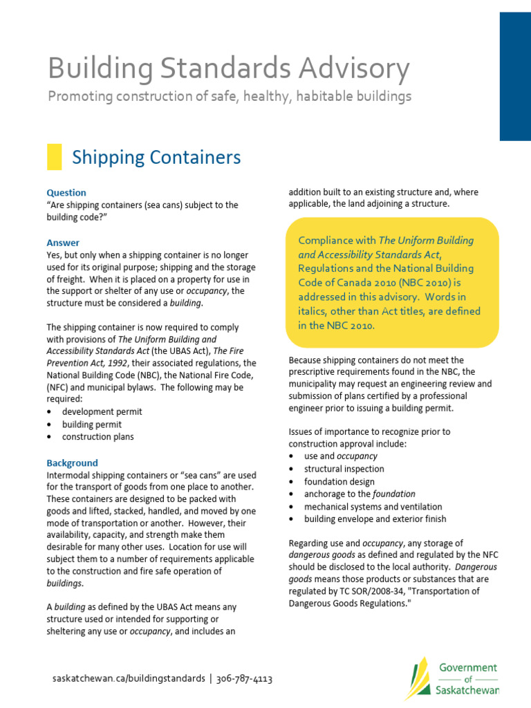 Shipping Container Building Regulations | PDF | Building Code ...