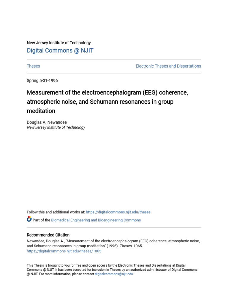 Measurement of The Electroencephalogram (EEG) Coherence Atmosphe | PDF