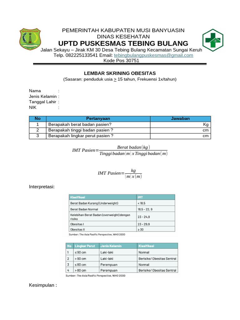 Lembar Skrining Ilp | PDF