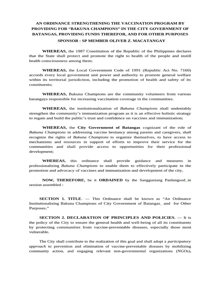 Bakuna Champion | PDF