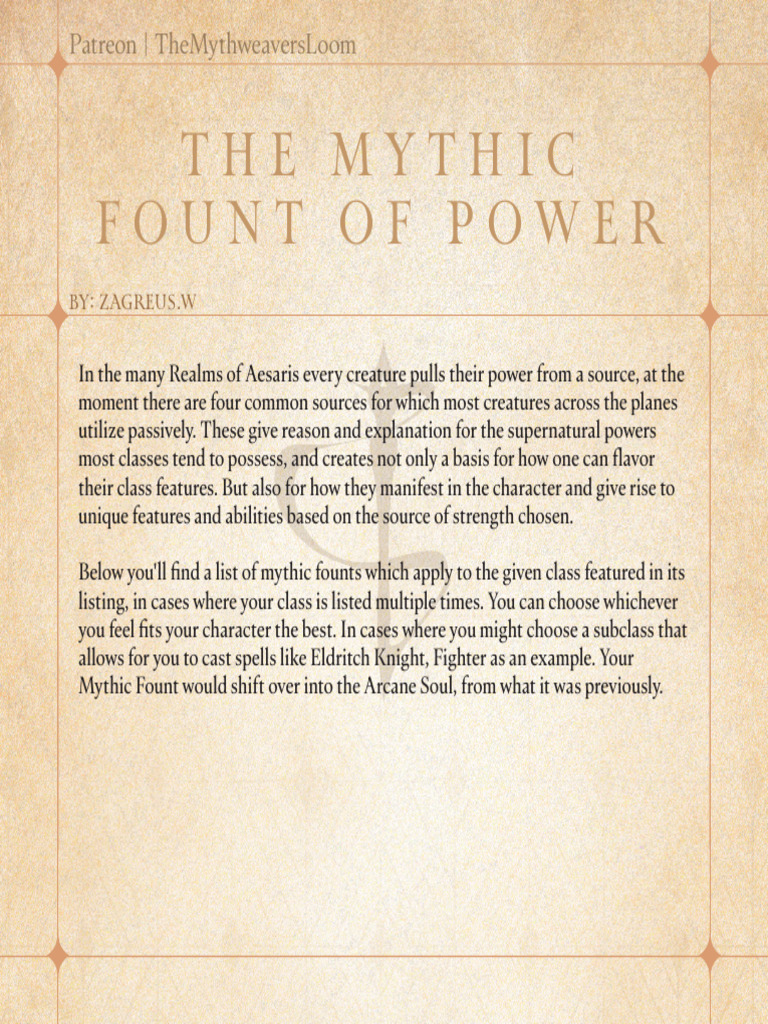 Mythic Fount Modifier Prev | PDF
