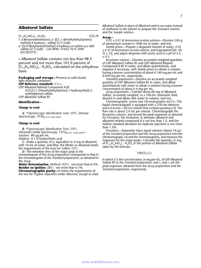 Albuterol Sulfate | PDF