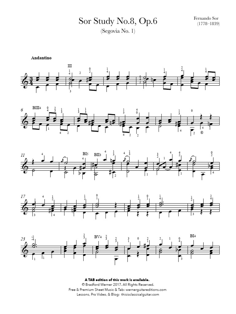 Sor Op6 No8 Free | PDF