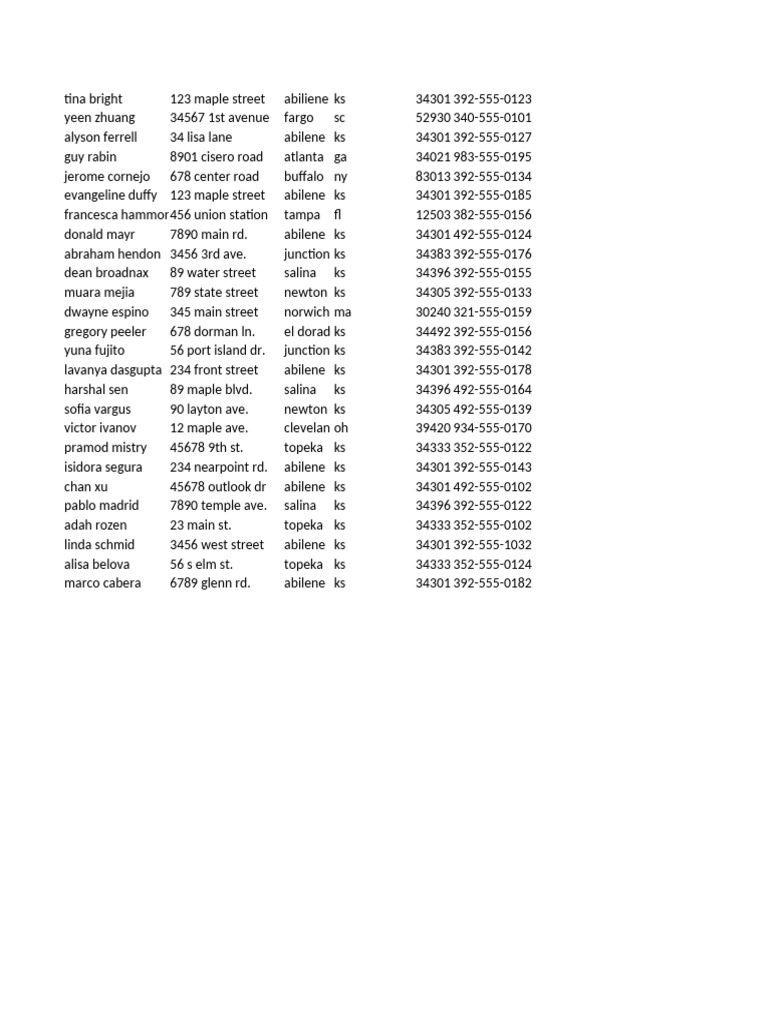 L3 T2 Try3 Customer List Starter | PDF | Sports & Recreation