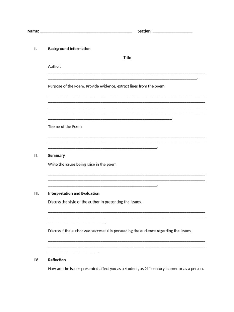 Close Analysis Format | PDF