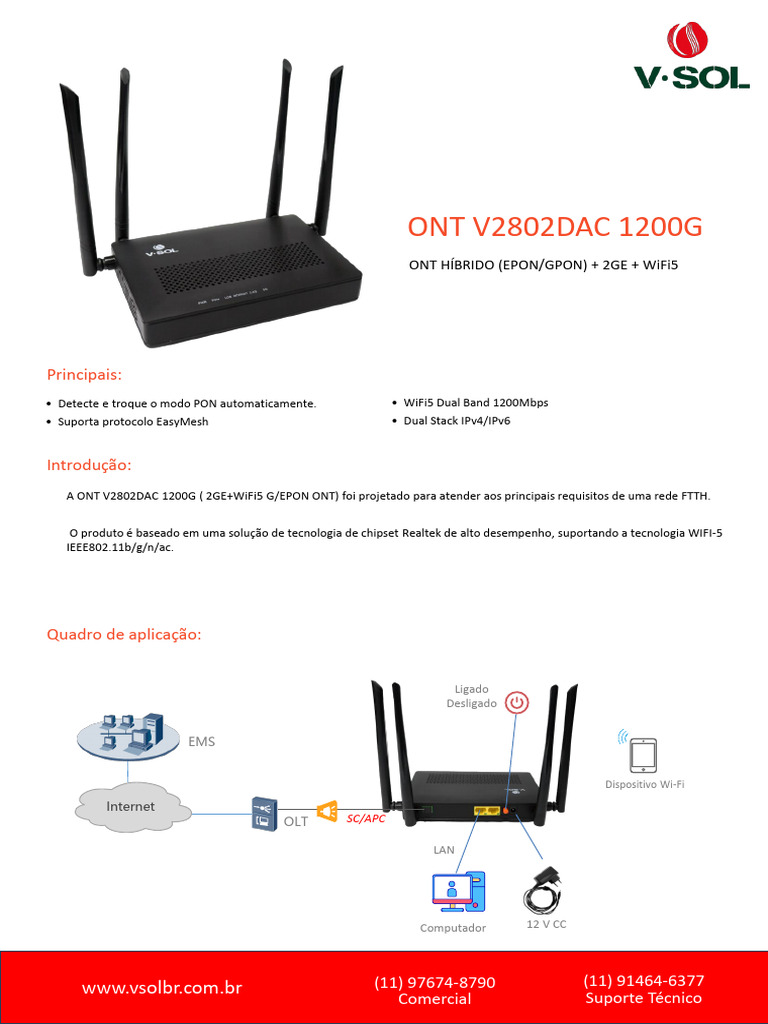 ONT V2802DAC Datasheet - v1 | PDF