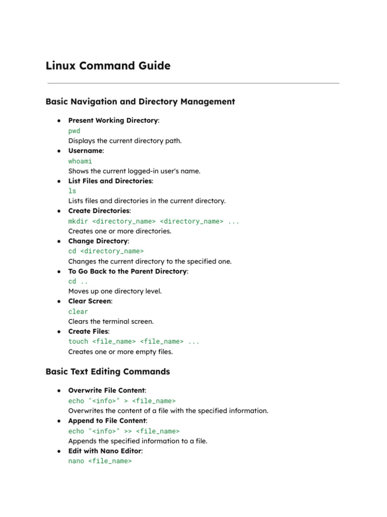 Linux Command Guide | PDF