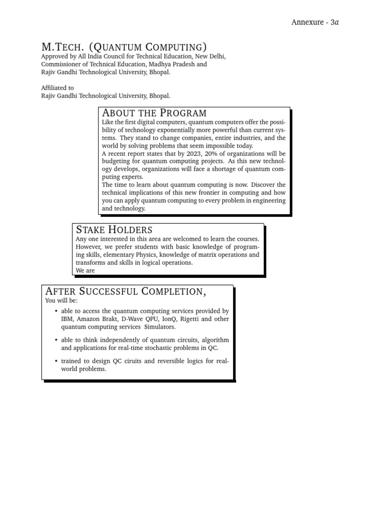 MTech Syllabus QC 2022 | PDF