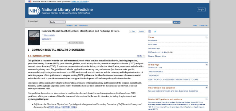 423 - COMMON MENTAL HEALTH DISORDERS - Common Mental Health Disorders - NCBI Bookshelf - WWW ...