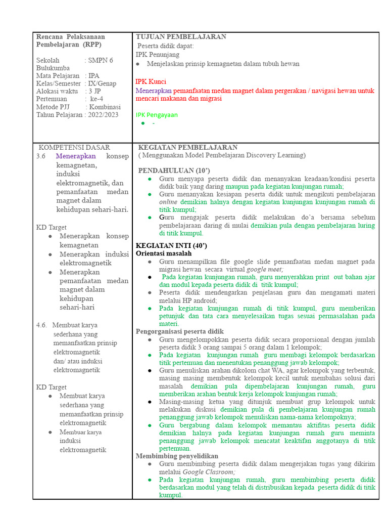 Salinan Dari RPP KD 3.6 Pert. 1 Edit | PDF