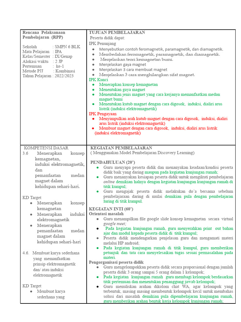 Salinan Dari RPP KD 3.6 Pert. 2 Edit | PDF