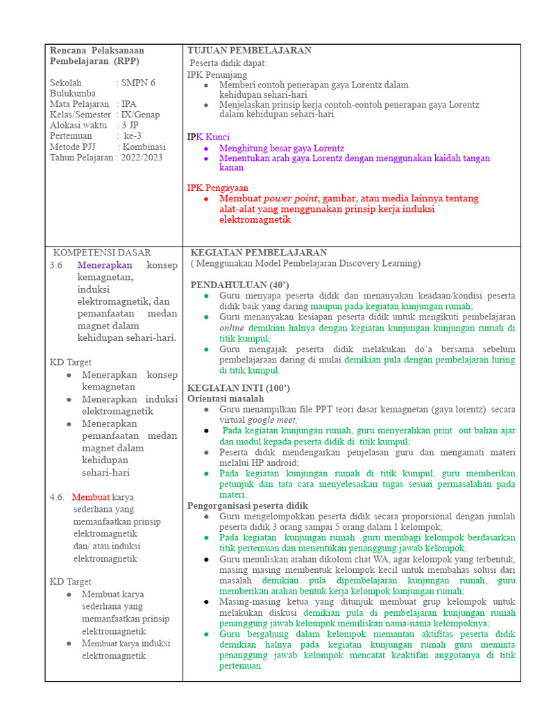 Salinan dari RPP KD 3.6 Pert. 3 edit | PDF