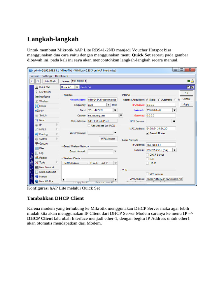 Langkah-Langkah Mikhmon | PDF