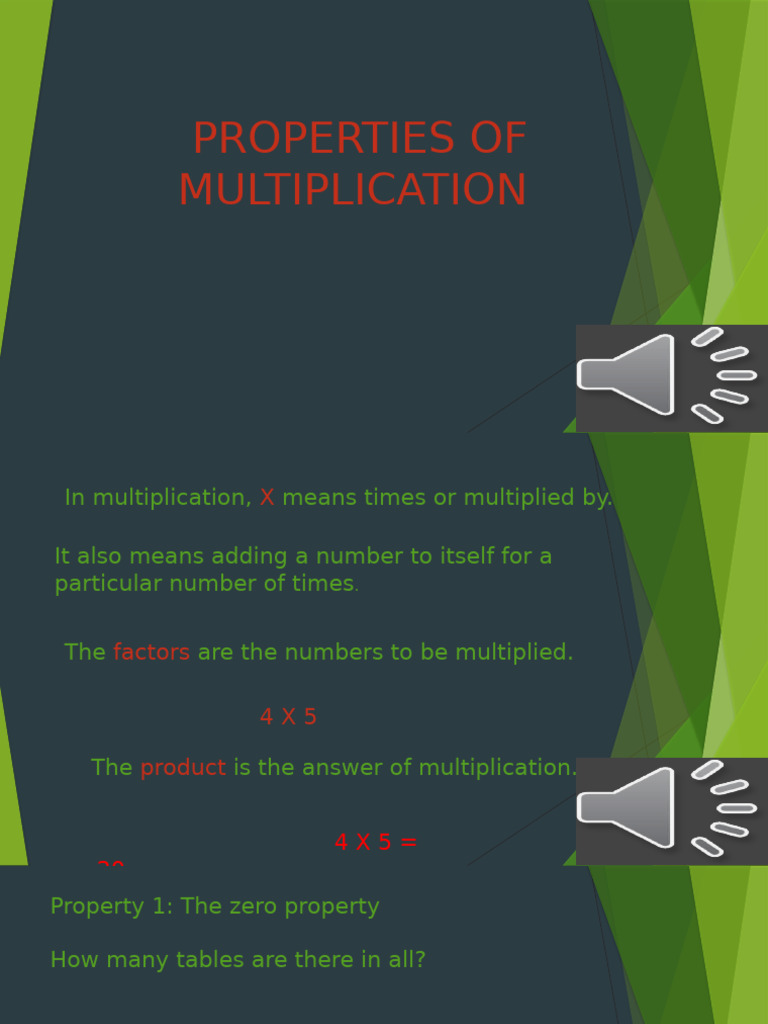 Properties of Multiplication | PDF