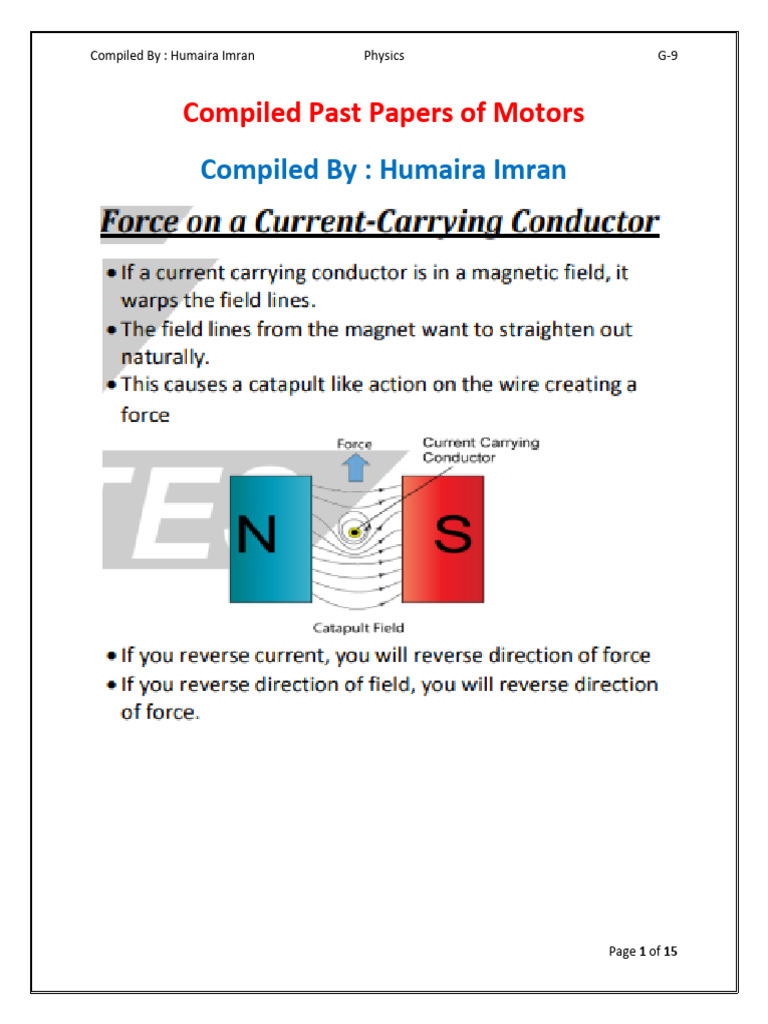Motors Compiled Past Papers | PDF