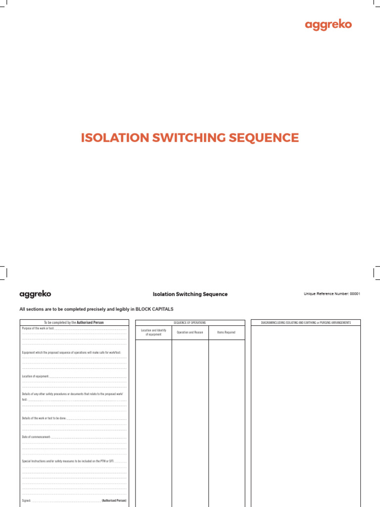 Isolation Switching Sequence_Print | PDF