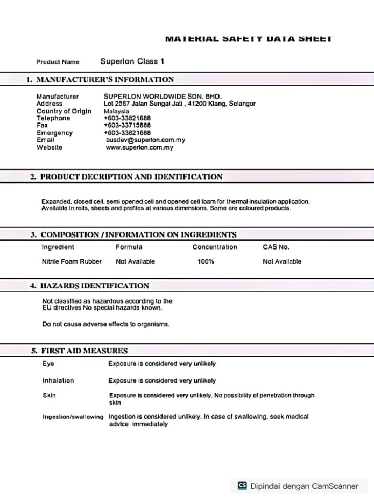 MSDS SUPERLON | PDF