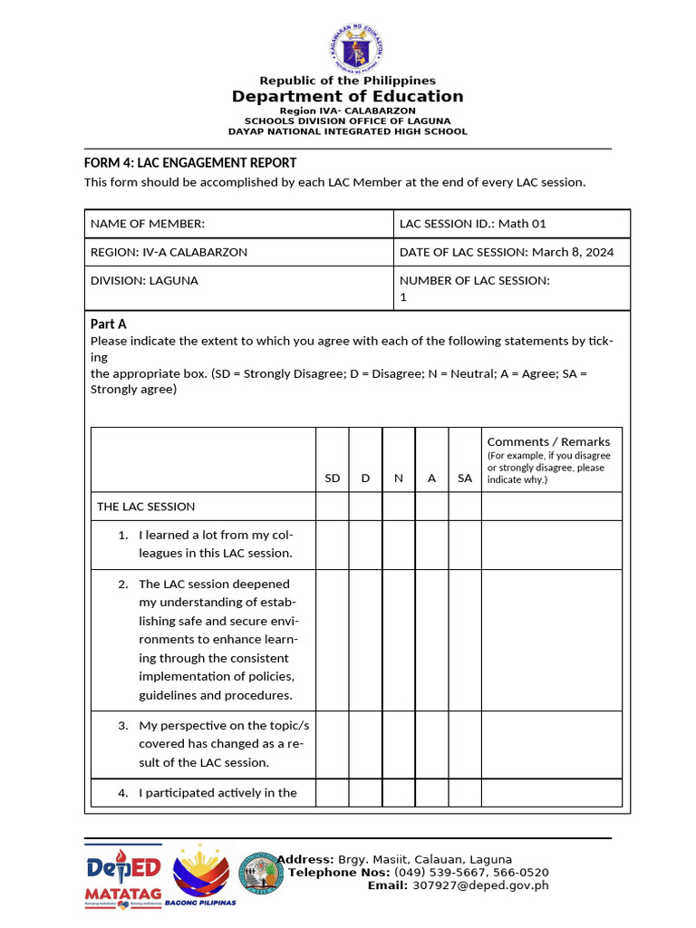 LAC Form 4 | PDF