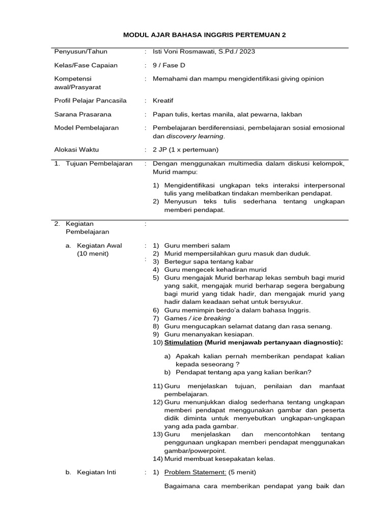 KD 1 Pertemuan 2 | PDF