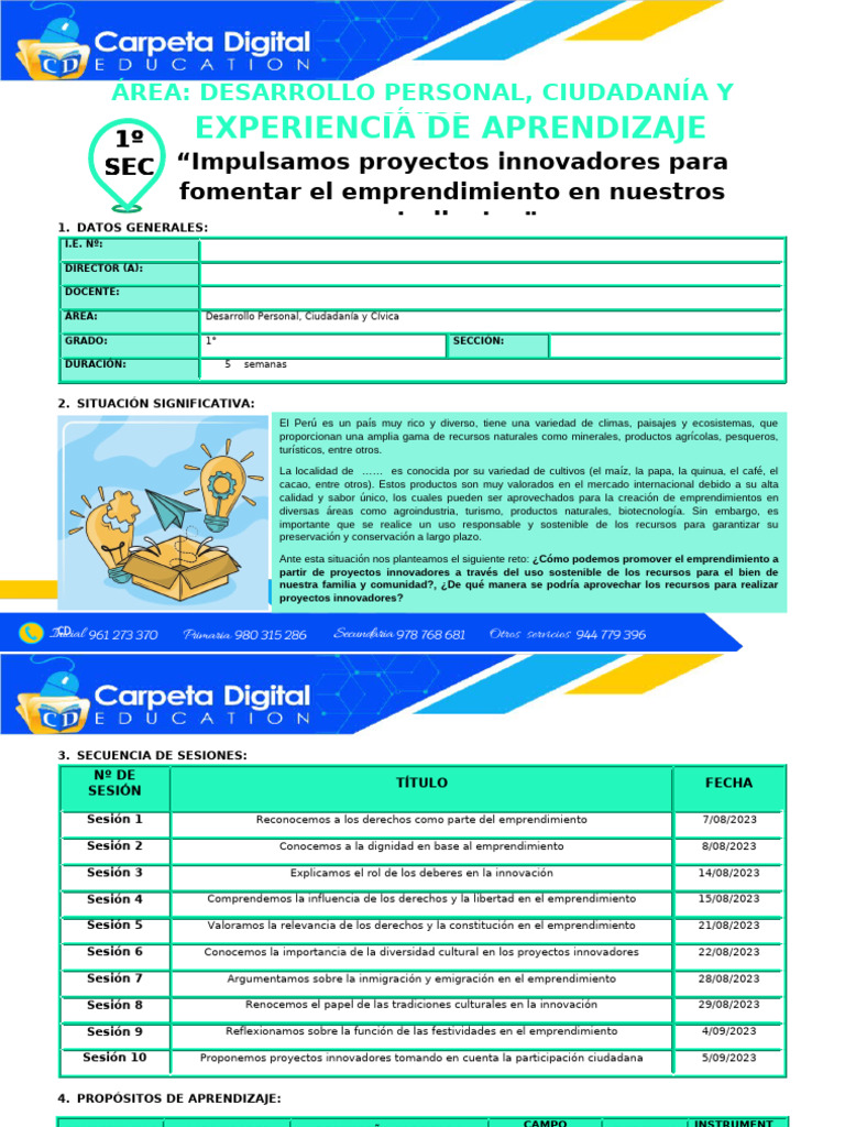 1º Experiencia de Aprendizaje_exp5.Dpcc | PDF