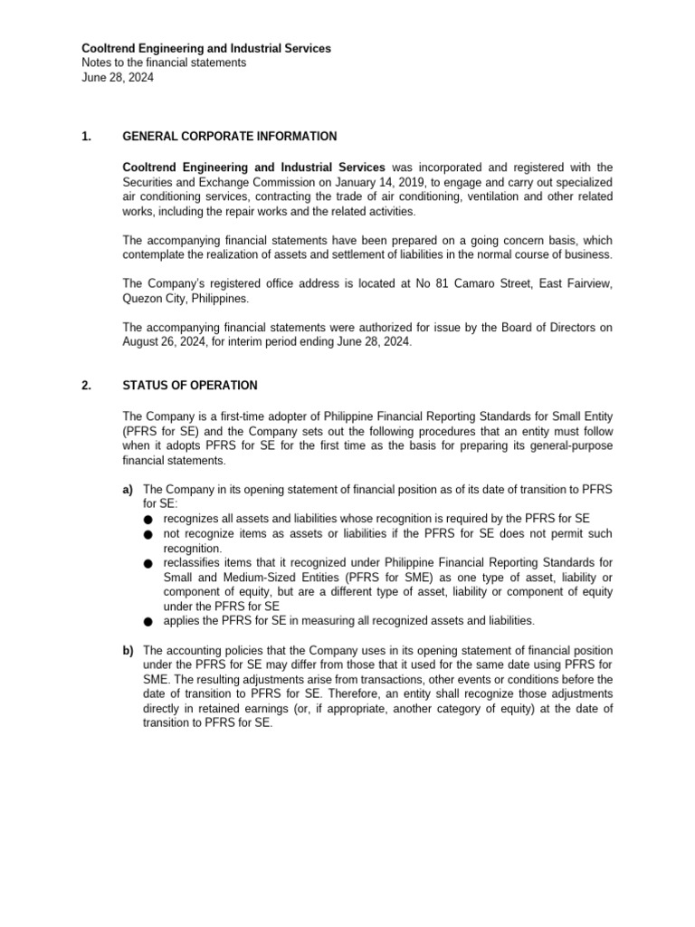 Cooltrend Engineering and Industrial Services - Disclosure 2024 | PDF ...