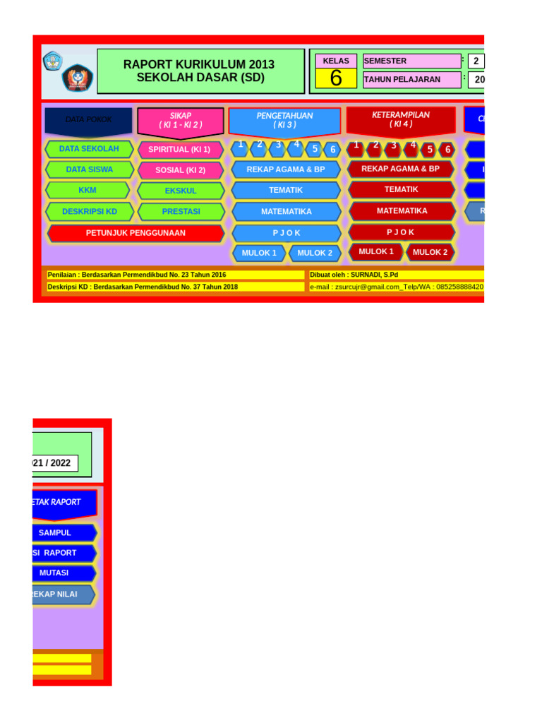 RAPOT Semester 2 Kelas 6 Tahun 2023 | PDF