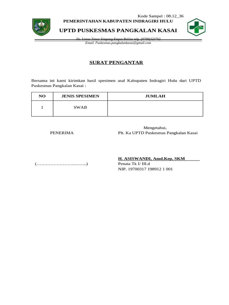 Surat Pengantar Lab Aa - 07.12.20 | PDF