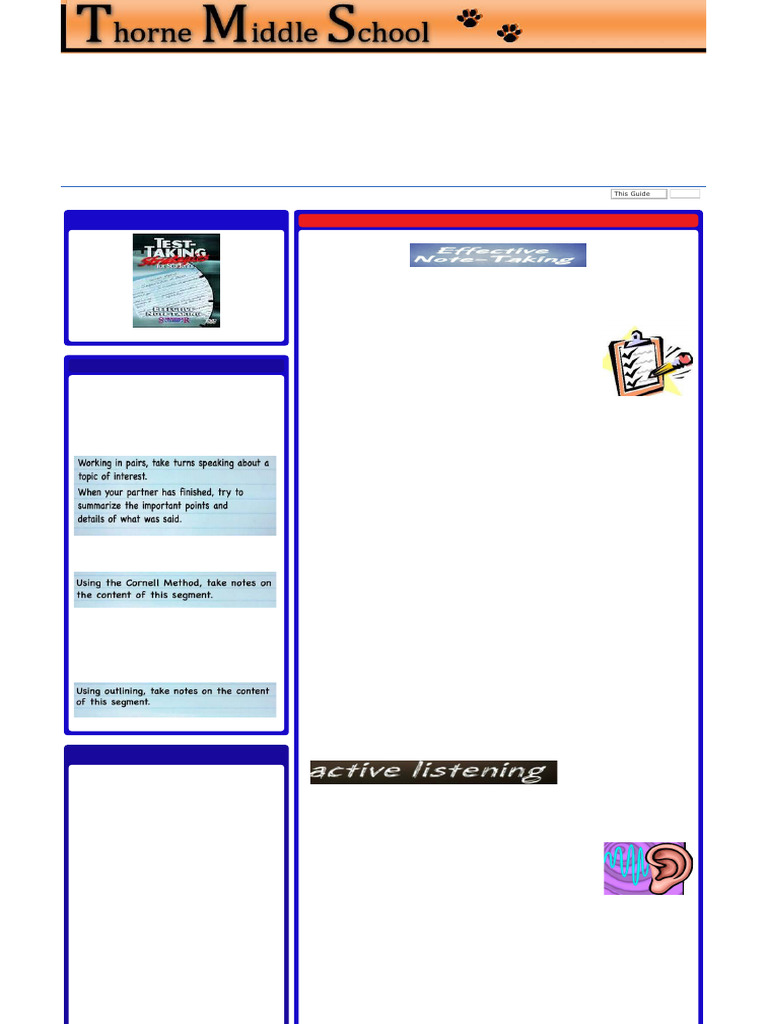 Effective Notetaking - Video - Study Skills - LibGuides at Thorne ...
