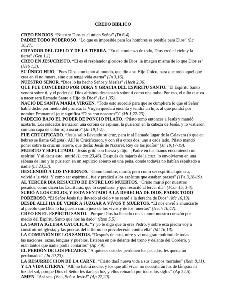 Credo Biblico | PDF