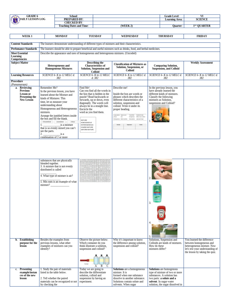 Q1 DLL Week 2 - Science 6 | PDF