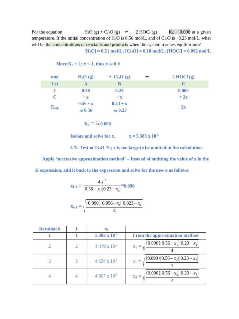 Equilibrium Problem Slide 58 Chapter 16 Equilibrium | PDF