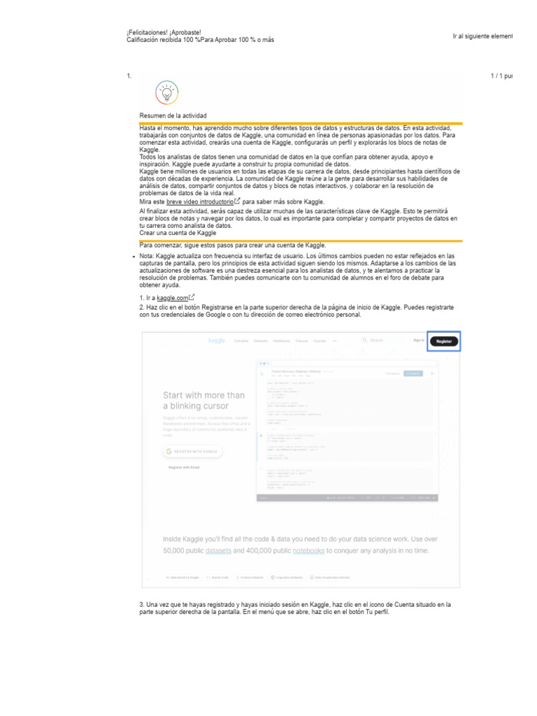 Actividad práctica_ Introducción a Kaggle _ Coursera | PDF