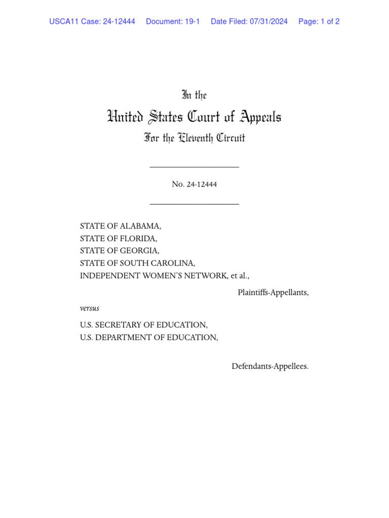 Eleventh Circuit Order Barring Biden Regs From Going Into Effect | PDF
