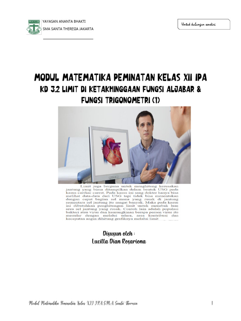 Modul KD 3.2 (1) Limit Tak Hingga Fungsi Aljabar | PDF