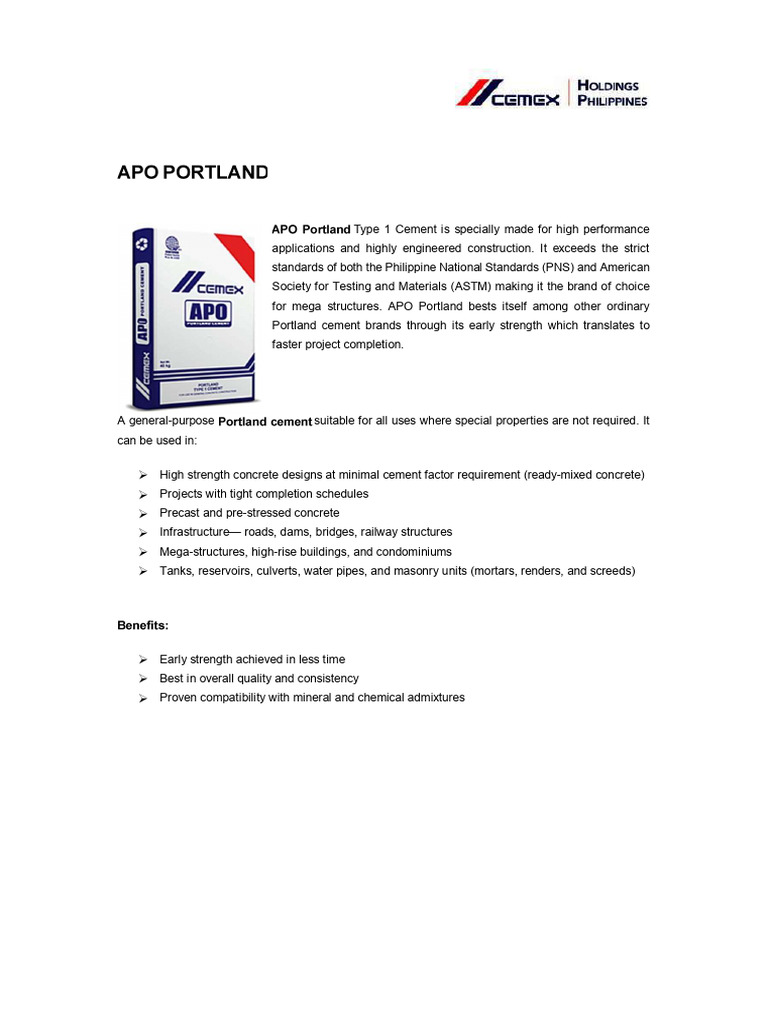Apo Cement | PDF