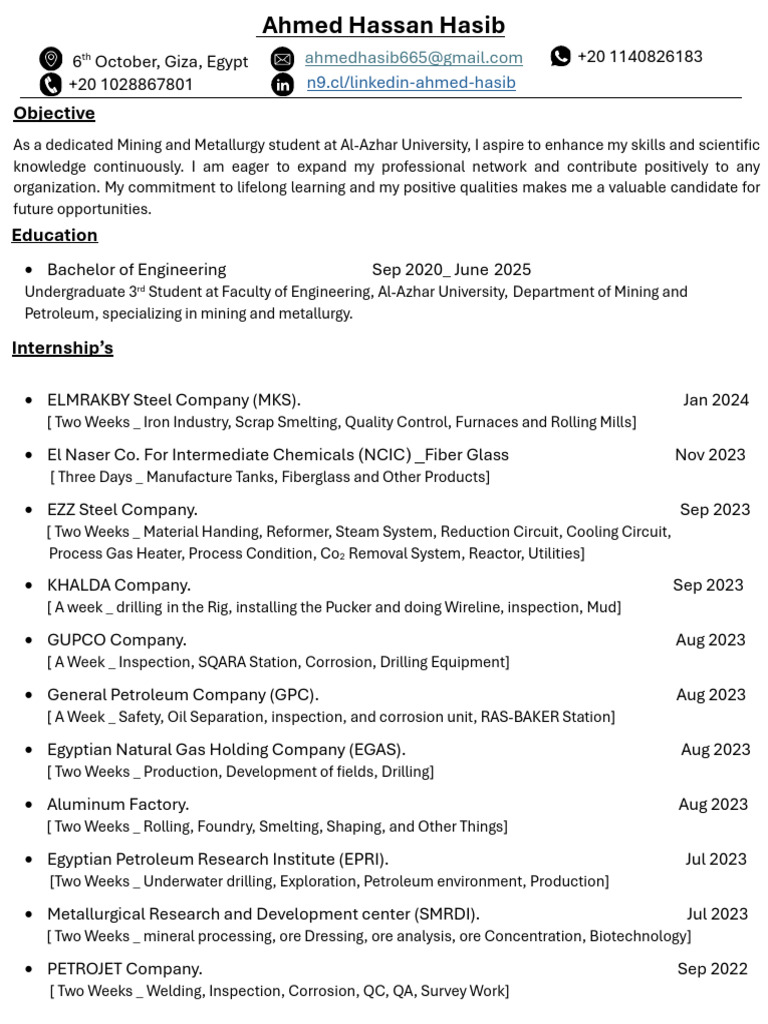 Eng Ahmed Hasib CV V6 0 1713482668 | PDF