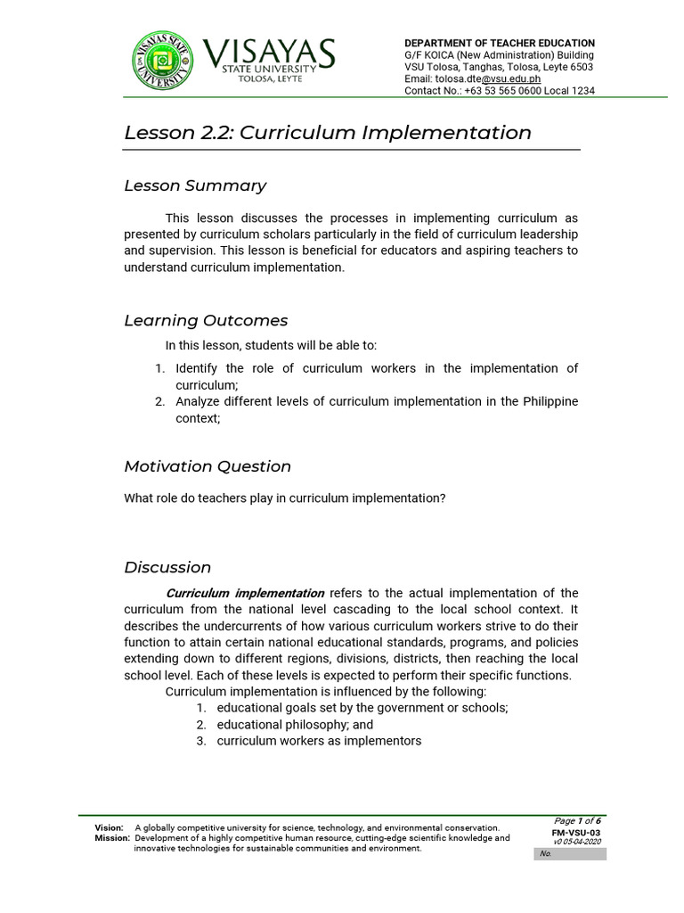 Curriculum Implementation | PDF Curriculum Implementation | PDF