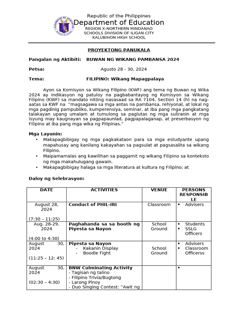 BNW Proposal 2024 | PDF | Languages | Foreign Language Studies